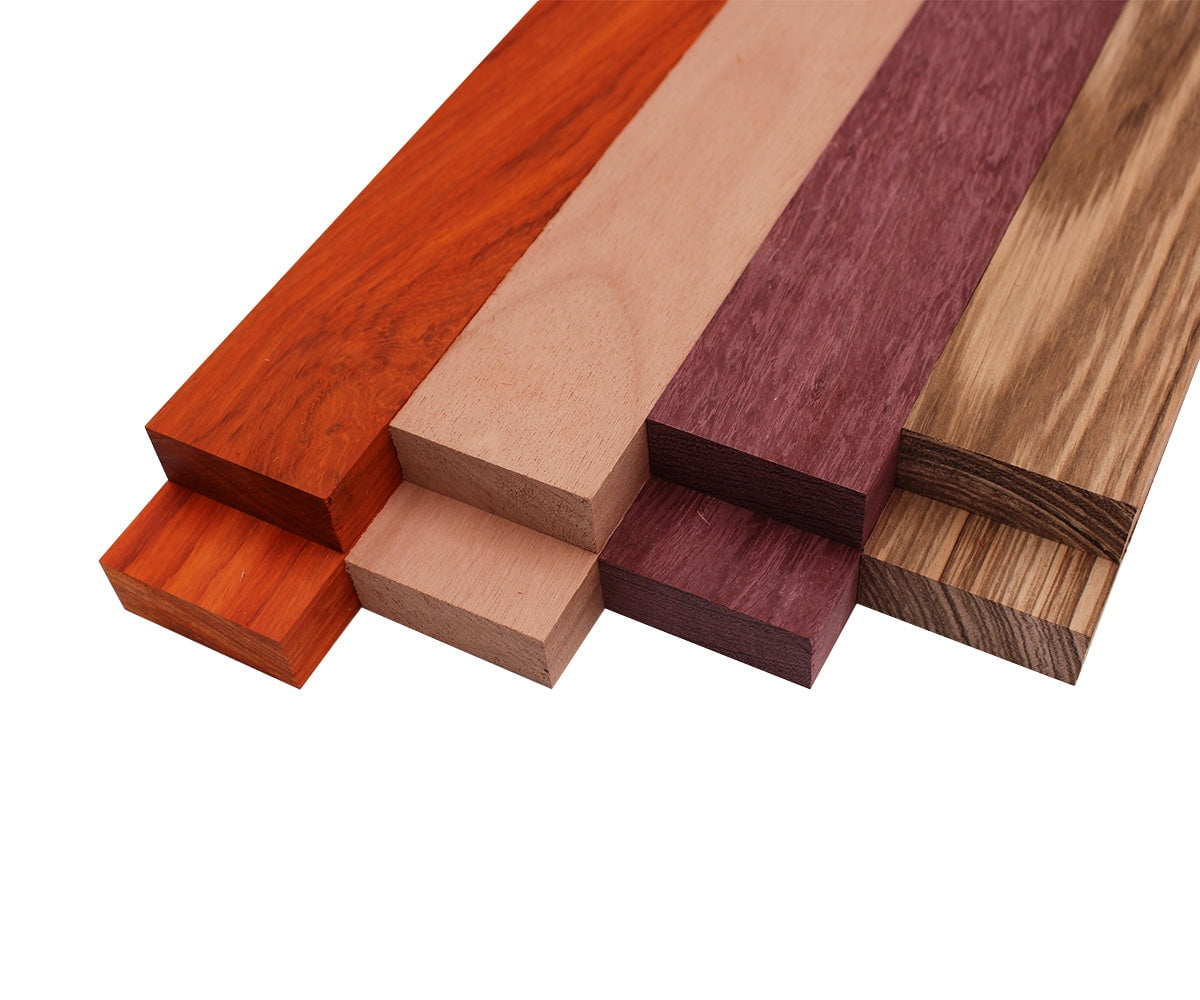 Imported Exotic Hardwood Variety Pack - Zebrawood, Purpleheart, Padauk ...
