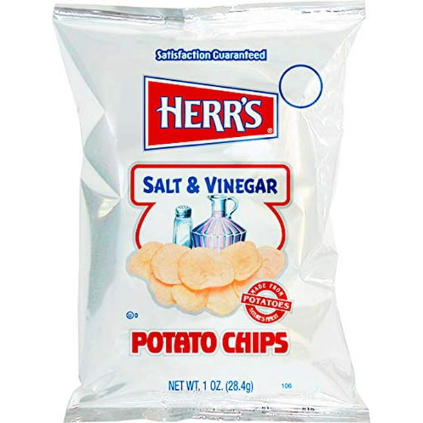 Herr's Salt & Vinegar Potato Chips 1 oz Bags - Pack of 12 - Walmart.com
