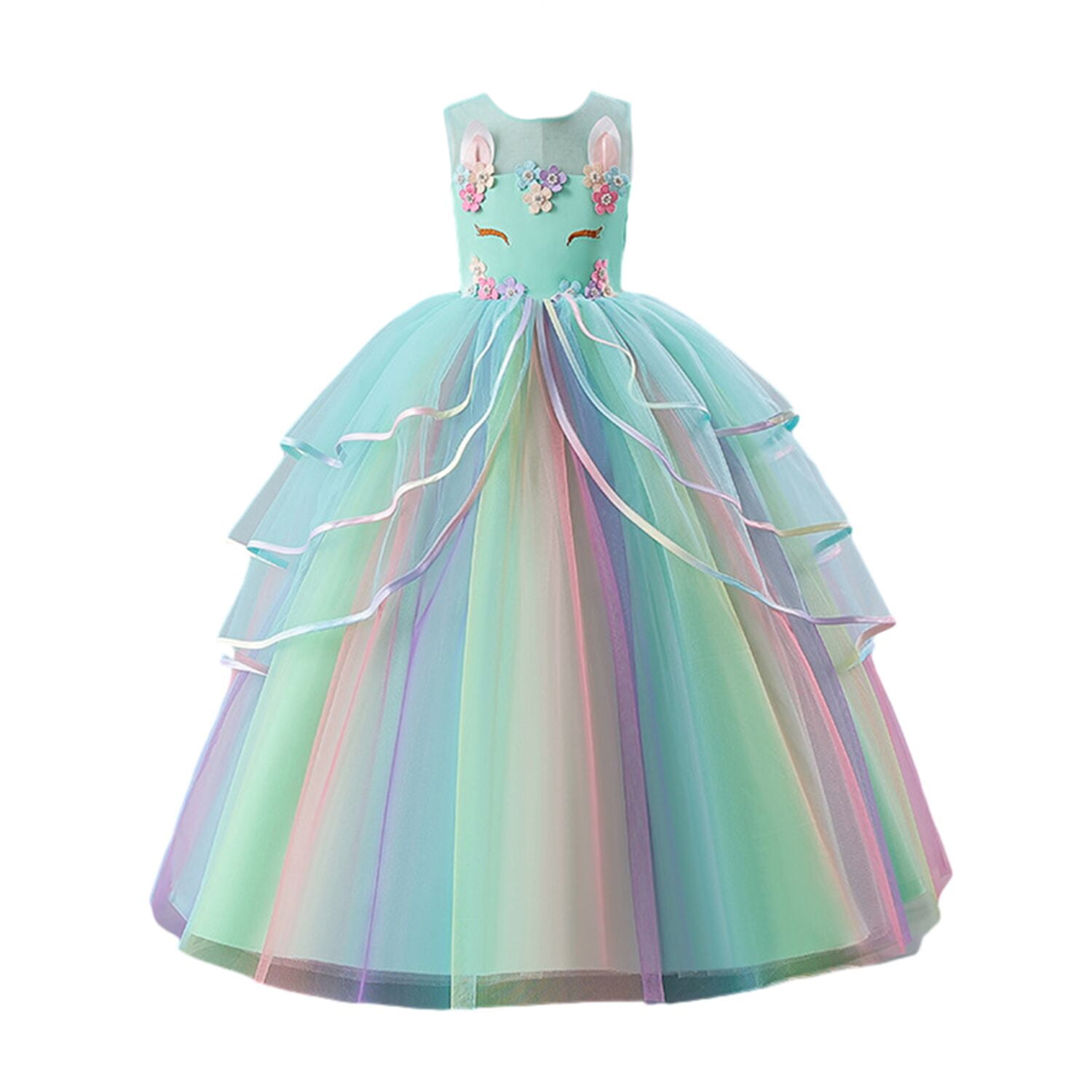 KAWELL Unicorn Dress for Girls Unicorn Costume Pageant Princess Party ...