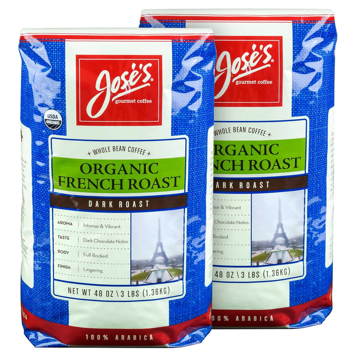 Jose’S Organic French Dark Roast Whole Bean Coffee, 3 Lb, 2-Pack ...