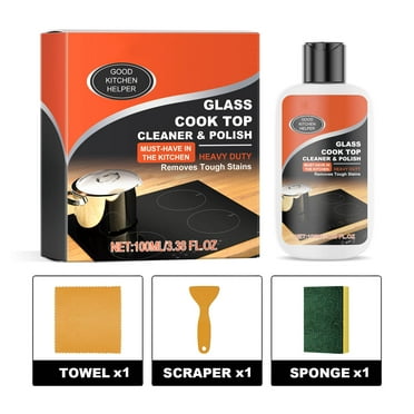 Yorkspred Cooktop and Stove Top Cleaner Kit - Glass Cook Top Cleaner ...