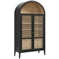 Modway Nolan 74" Tall Arched Storage Display Cabinet in Black Oak ...