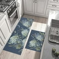 Dull Blue Floral Farmhouse Kitchen Rugs Set 2 Piece Colorful Fall ...