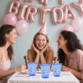 50 Pack Blue Clear Plastic Cups 12 oz Disposable Drinking Cups for ...