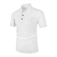 Ceisia Men's Solid Color Short Sleeve Camp Collar Ice Silk Jacquard ...