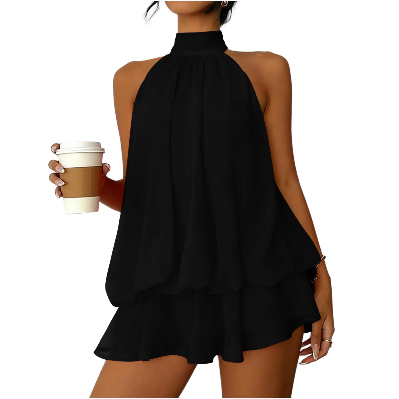 Click here for Xugsiok Summer Tank Mini Dress For Women Haltered... prices