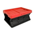 Lotus USA Foldable Stackable 48 Quart Hardside Storage Crate- Red ...