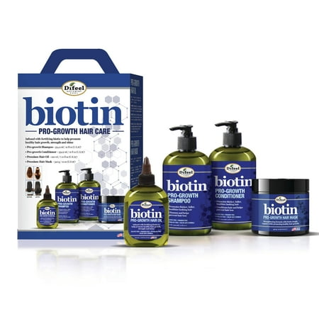 Difeel Biotin Pro-Growth 4-PC Hair Care Gift Set - Includes Shampoo ...