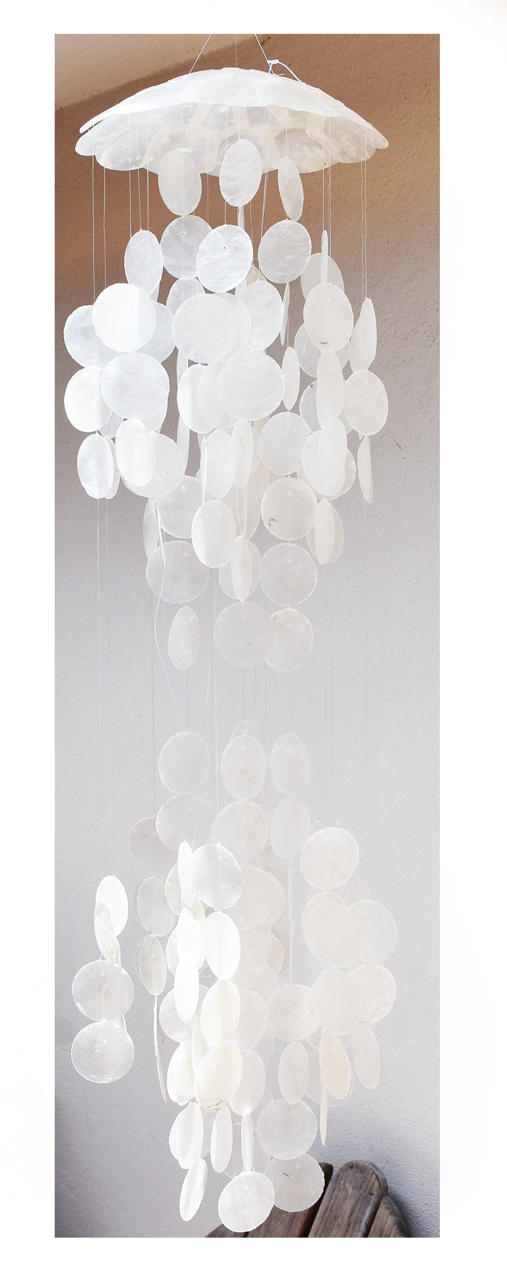 X-Large Capiz Wind Chime (35") 2-Tier made from real Capiz Seashells ...
