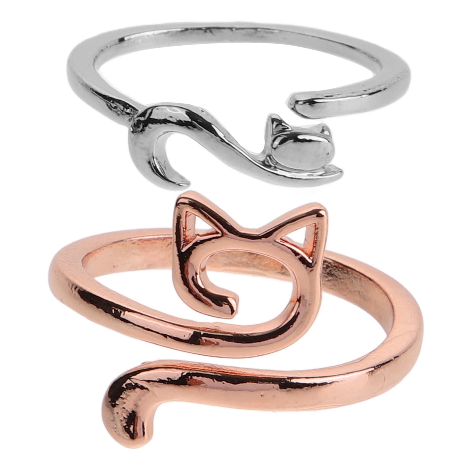 Click here for Alvinma 2pcs Cat Design Crochet Rings Alloy Craft... prices