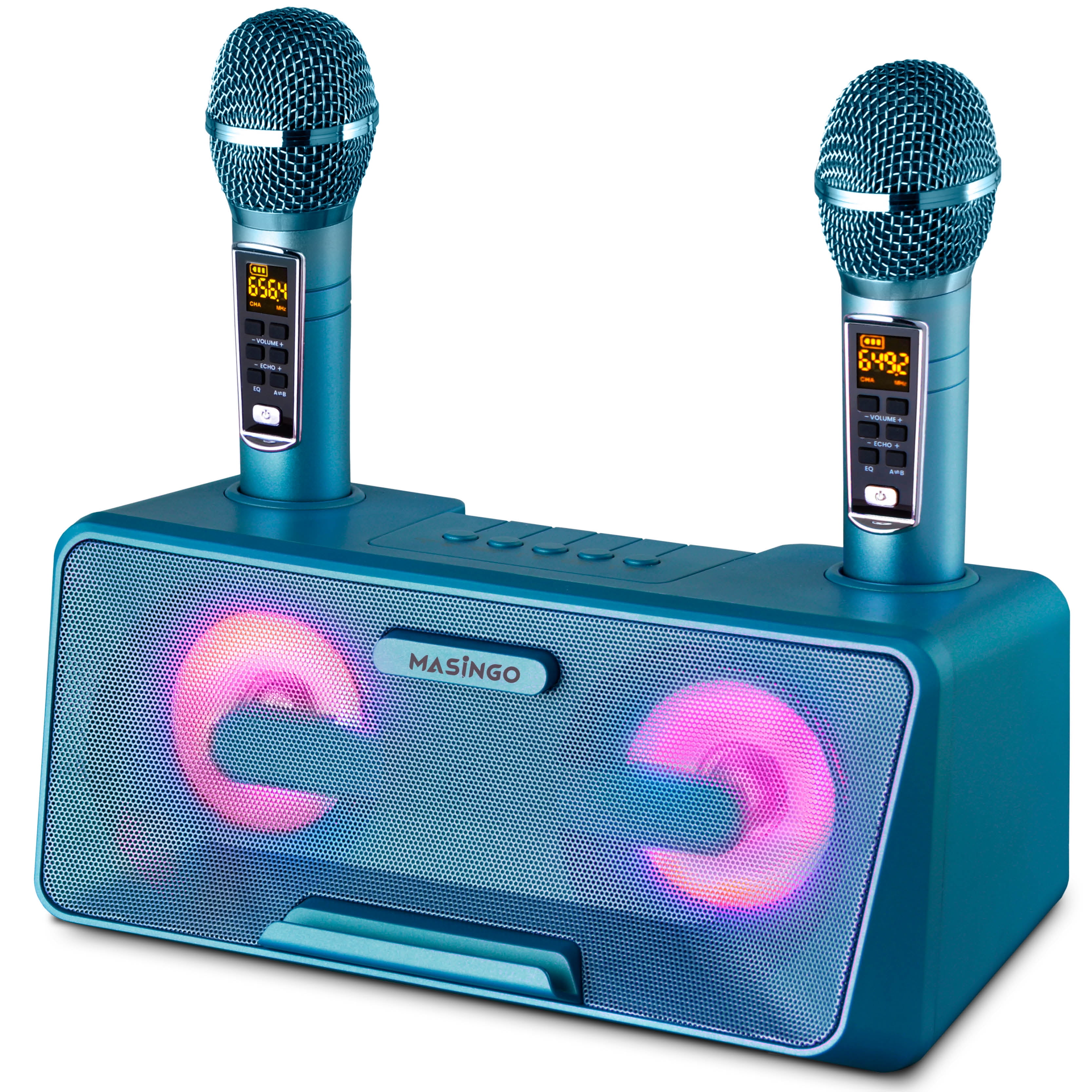 Masingo Portable Karaoke Machine with Bluetooth PA Speakers and 2 ...