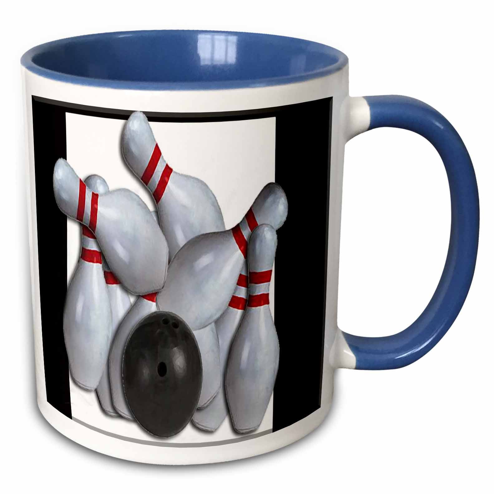 3dRose Bowling Ball and Pins - Two Tone Blue Mug, 11-ounce - Walmart.com