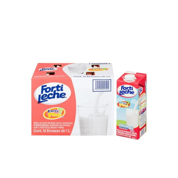 Pack de 12 Leche Forti Leche Ultra Pasteurizada de 1 L Fortileche ...