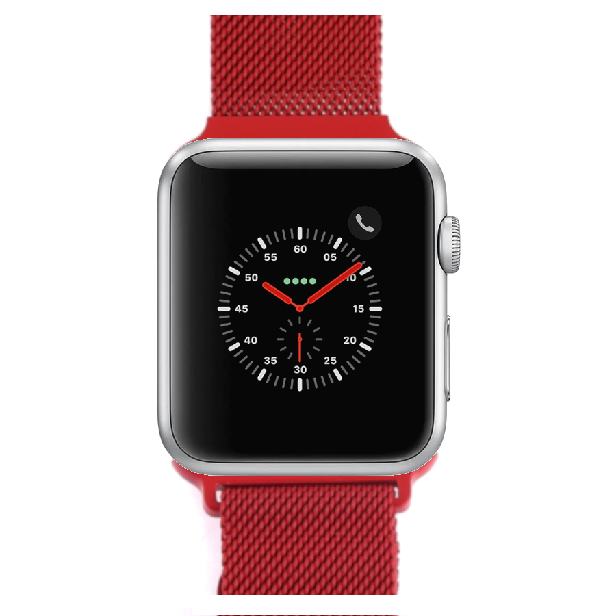 Apple Watch Series 2 - 42mm, WiFi - Silver with Red Milanese Loop ...