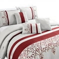 Jml Microfiber Bedding Cal King Size 7 Piece Comforter Set Red And Grey