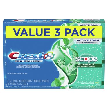 Crest Premium Plus Advanced Whitening Toothpaste, Clean Mint, 5.2 oz ...