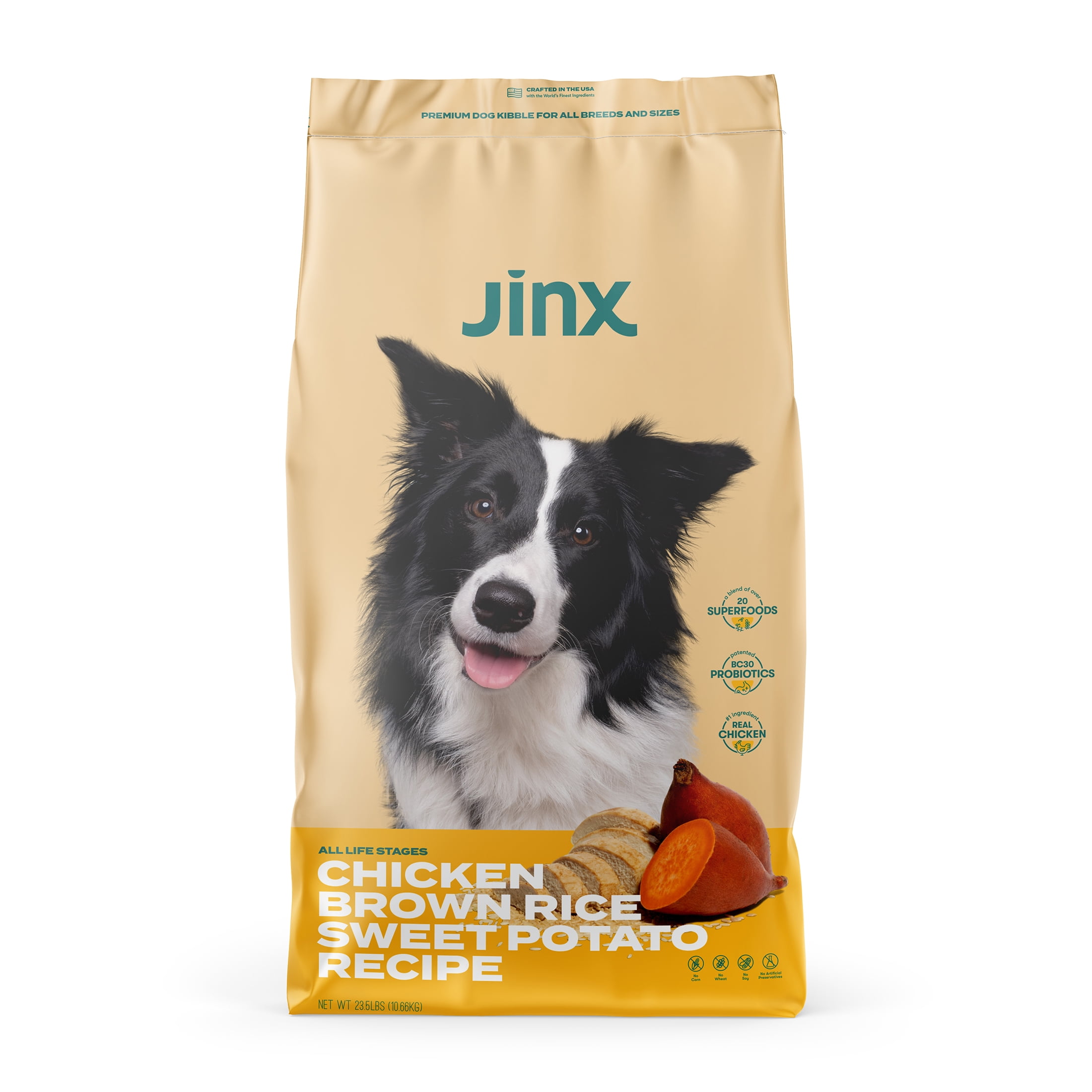 Buy Jinx Chicken, Brown Rice & Sweet Potato Dry Dog Food, 23.5 lb. Bag ...
