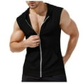 Mens Workout Hooded Tank Tops 2 Pack Zip Up Sleeveless Gym Shirts