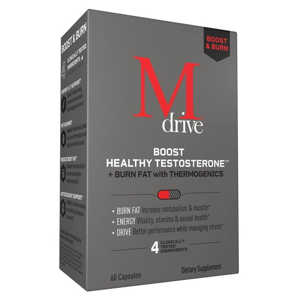 Mdrive Boost and Burn Testosterone Booster and Fat Burner for Men ...