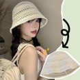 Breathable Cotton Knit Bucket Hat Open Weave Design Travel Sun ...