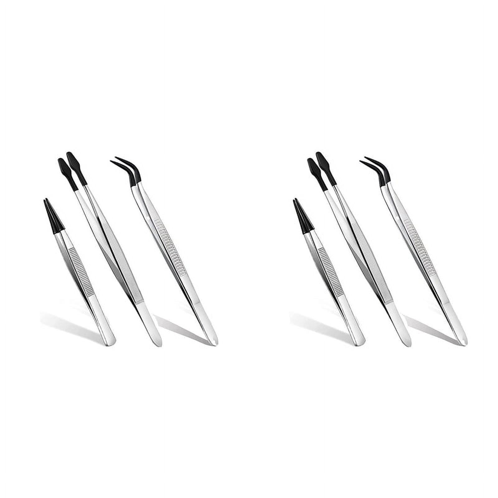 pinzas con punta de goma: pinzas planas rectas de 15 cm, pinzas de ...