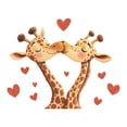 9.1*11.4IN 2025 Valentine's Day Window Clings Cartoon Couple Giraffe ...