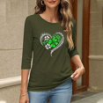 Echfiprom Green Blouses For Women St Patricks Day 3 4 Sleeve Crewneck