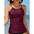 Charmo Women's High Neck Tankini Top, Built-in Bra, Adjustable Straps ...