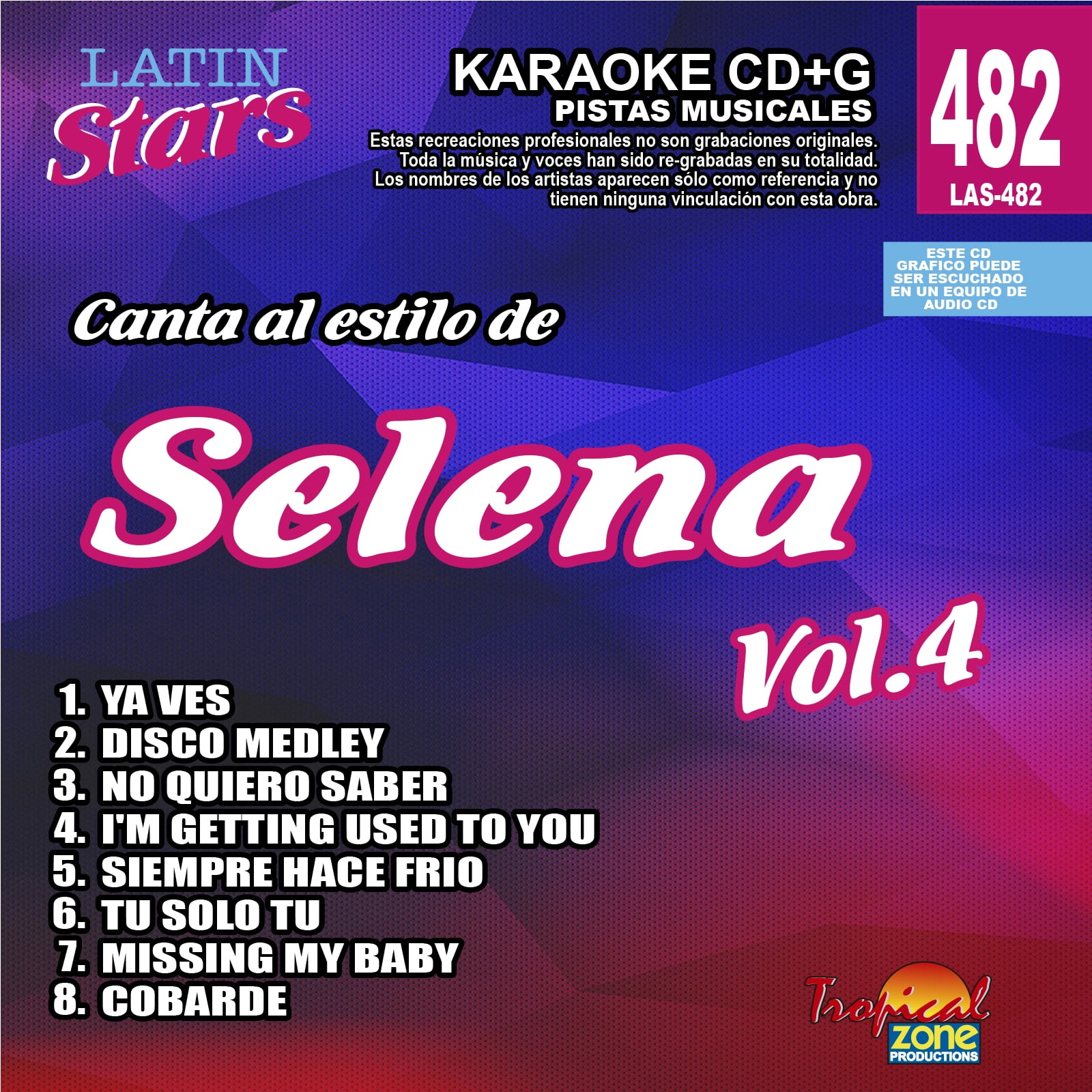 Karaoke Latin Stars 482 Selena Vol.4 - Walmart.com