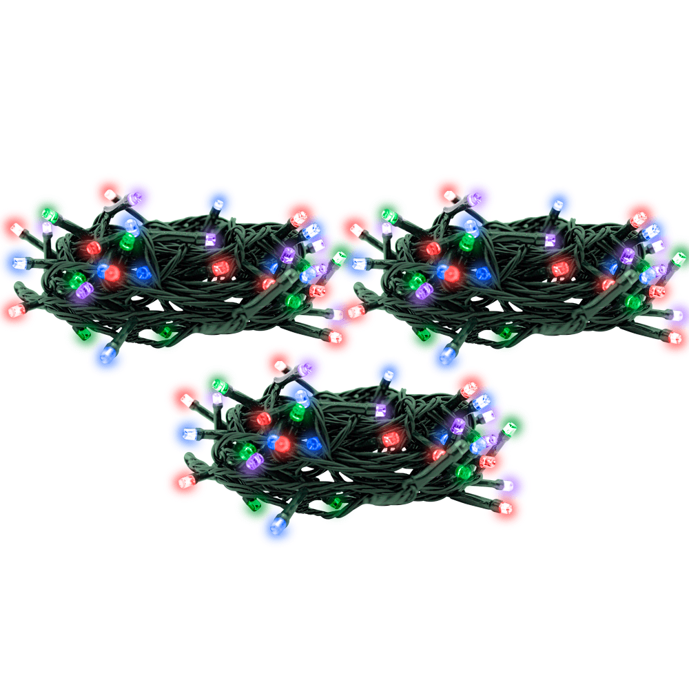 Serie Decorativa Paquete 3 Pz Luz Led Multicolor 100 Focos 8 Funciones ...