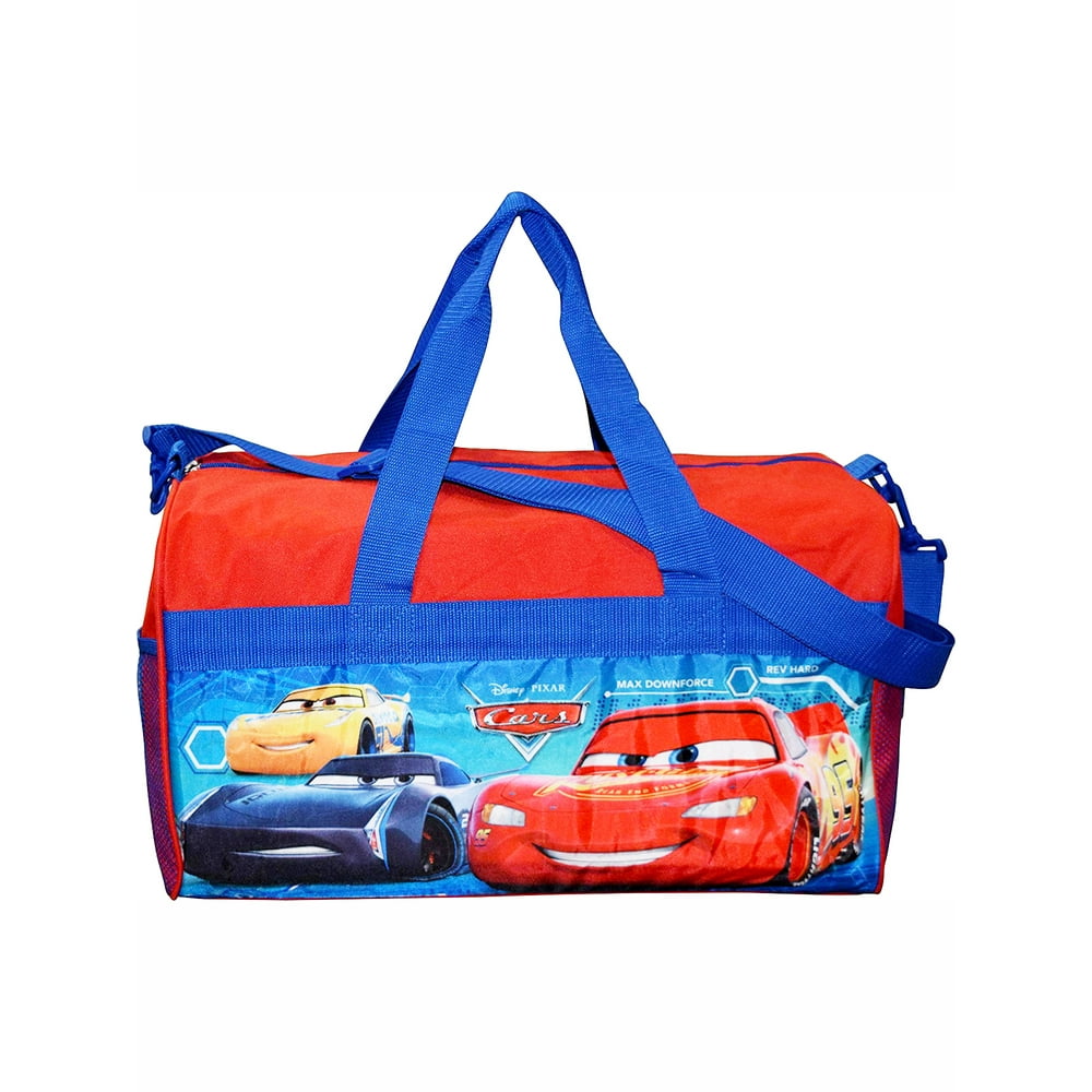 Disney - Boys Pixar Cars Lightning McQueen Duffel Bag Carry-on 18" Red ...