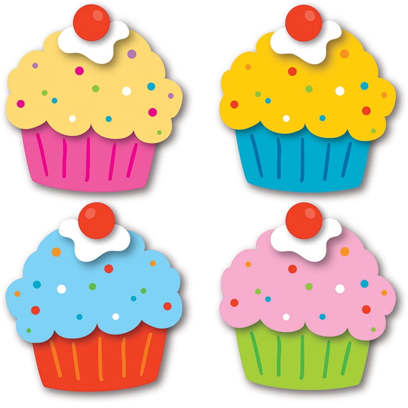Paper Birthday Decorations Die cut Cupcake Paper Cutout Paper Cupcake ...