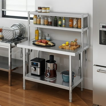 Double Overshelf, Double Tier Stainless Steel Overshelf, 12 x 72 Inch ...