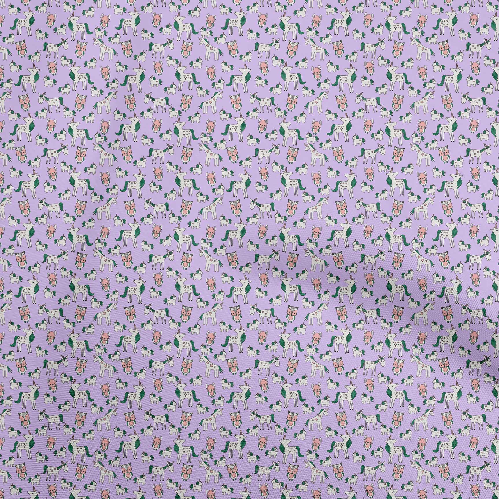 oneOone Silk Tabby Purple Fabric Kids Animal Dress Material Fabric ...