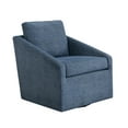 Studio Living Harvard Modern Swivel Accent Chair, Blue Chenille Fabric ...