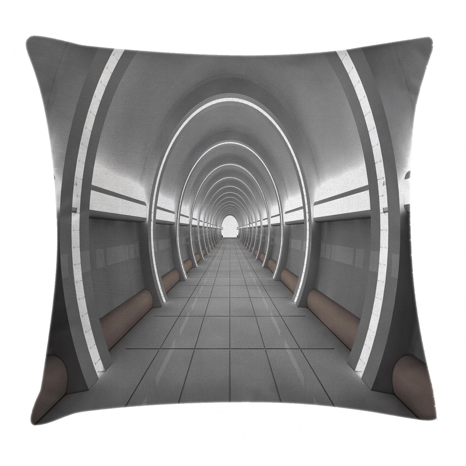 Outer Space Decor Throw Pillow Cushion Cover, Galactic Place with Oval ...