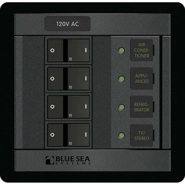Blue Sea Systems 8043 Std AC 120V 30A Main, 3-15A, Anlg Meter - Walmart.com