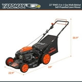 "Yard Max 22"" 201cc 6 Speed CVT RWD 3-in-1 Gas Powered Lawn Mower ...
