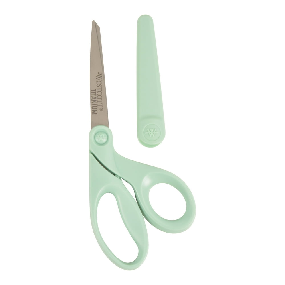 Westcott Titanium Bonded Scissors with Sheath, 8", Bent, Hard Handle ...