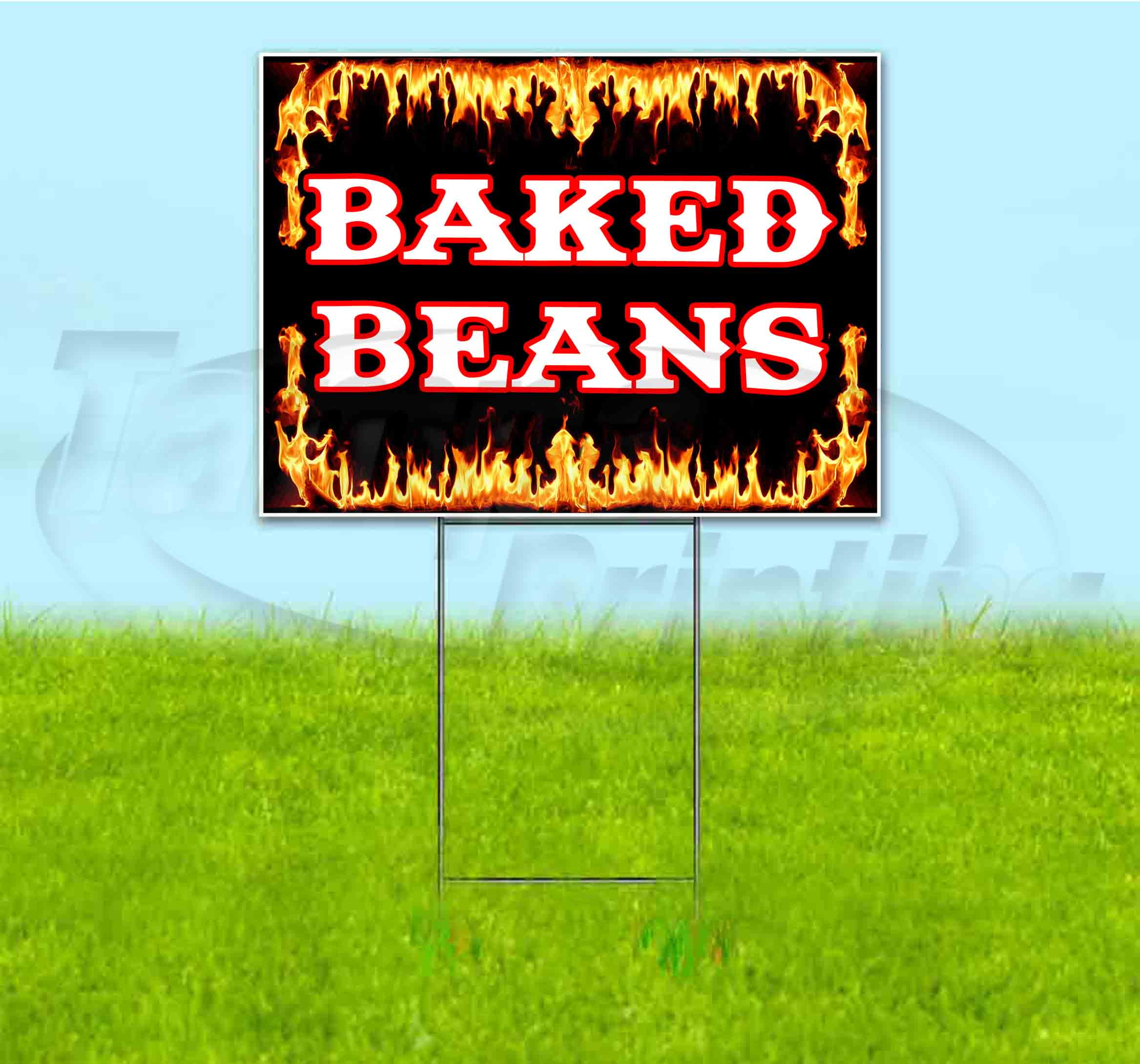 Baked Beans (18" x 24") Yard Sign, Includes Metal Step Stake - Walmart.com