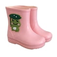 Angala Rain Boots Kids Mid Calf Cartoon Appliques Waterproof Easy Pull ...