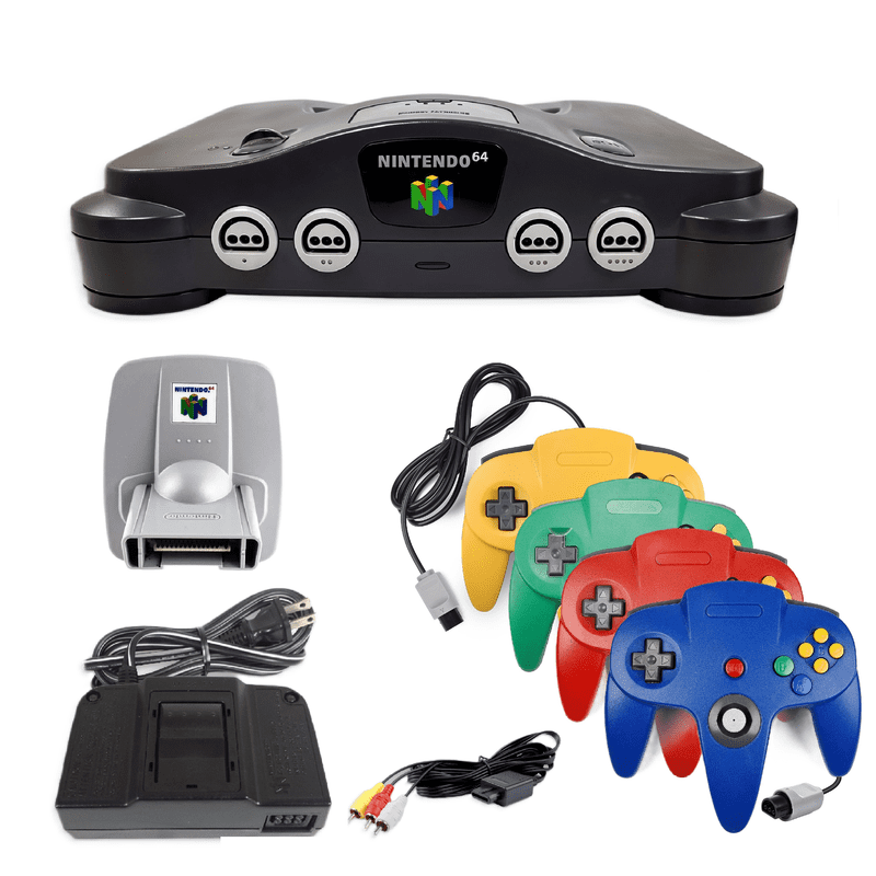Restored Nintendo 64 N64 Game System with OEM Transfer Pak and 4 Pack ...