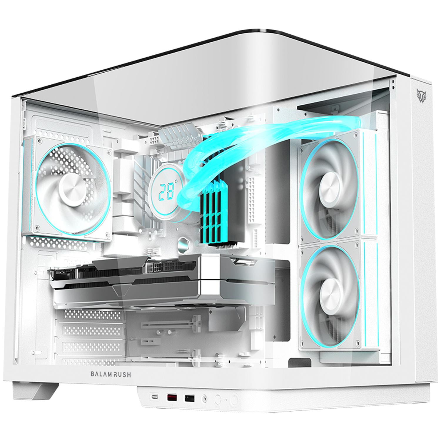 Gabinete Gamer BALAM RUSH TANK EXPERT CURVE 6800 ATX Media Torre 3 Fan ...