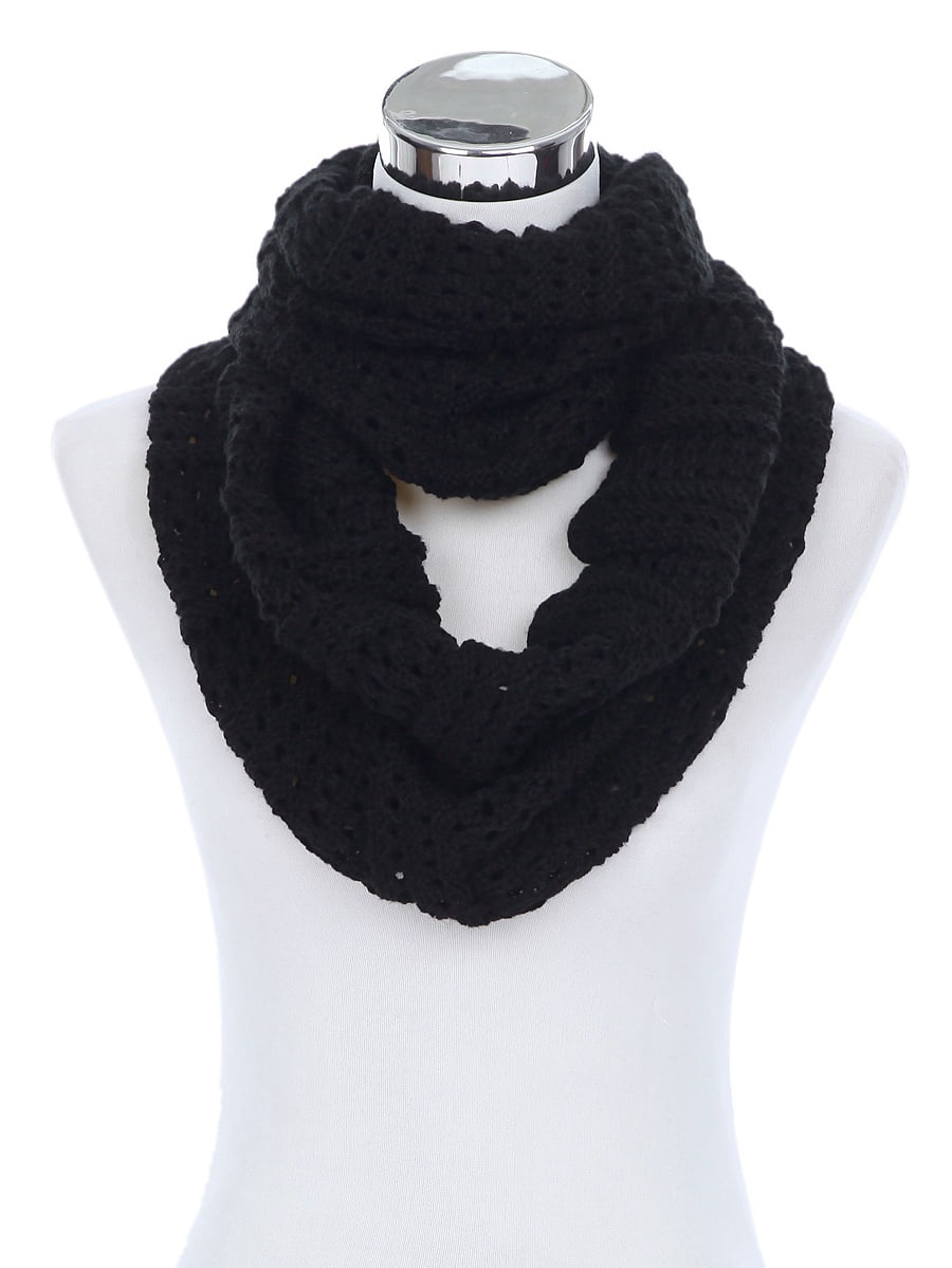TrendsBlue - Premium Winter Mesh Knit Infinity Loop Circle Scarf ...