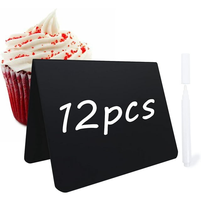 12 pcs 4"x3"for Chalk Sign,Reserved Table Signs,Easy to Write&Wipe Out ...
