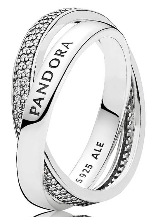 Ring in sterling silver w/clear CZ in sz 54 and engraving PAN Ring sz ...