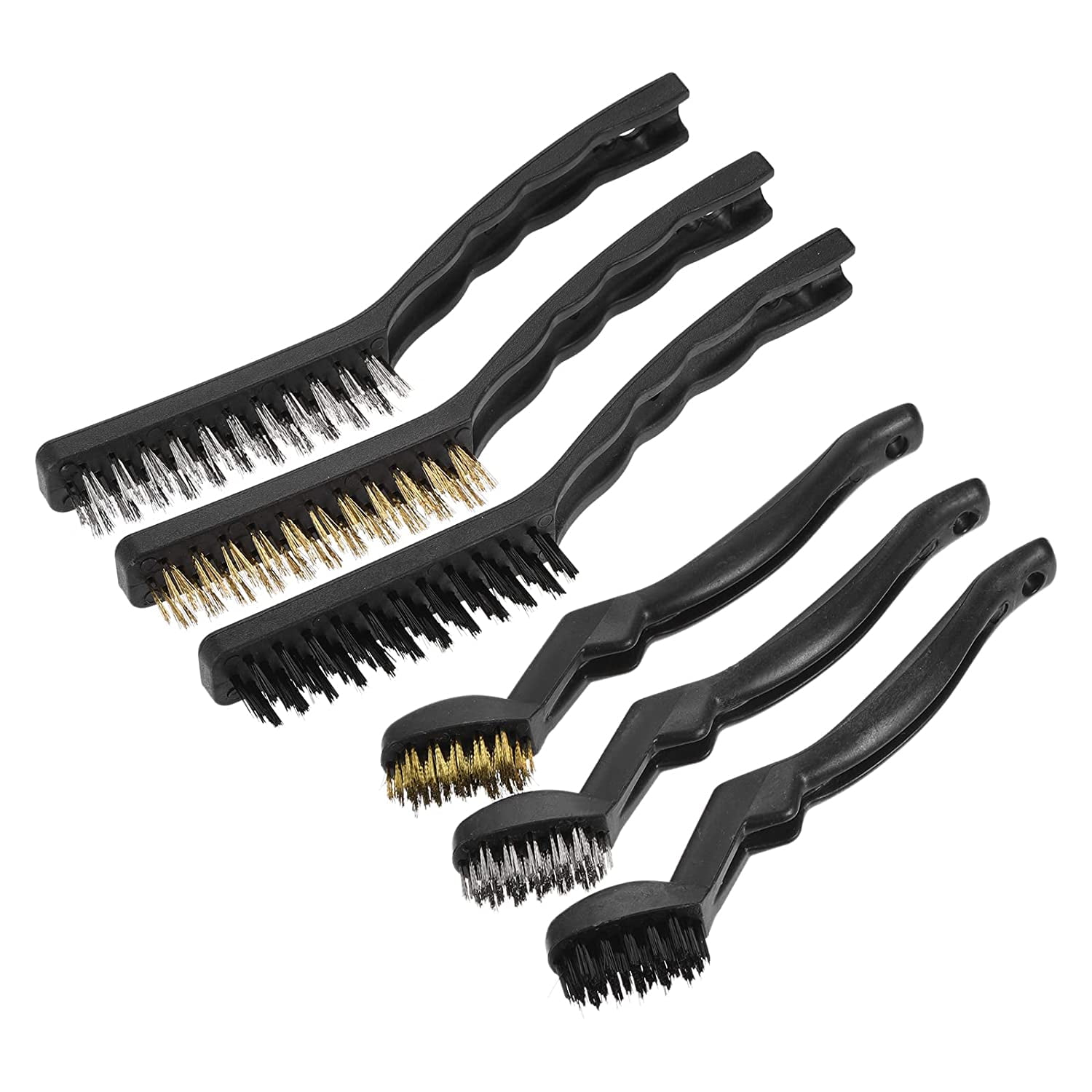 Scratch Brushes Stainless Steel & Brass & Nylon Wire Brush Set Curved ...