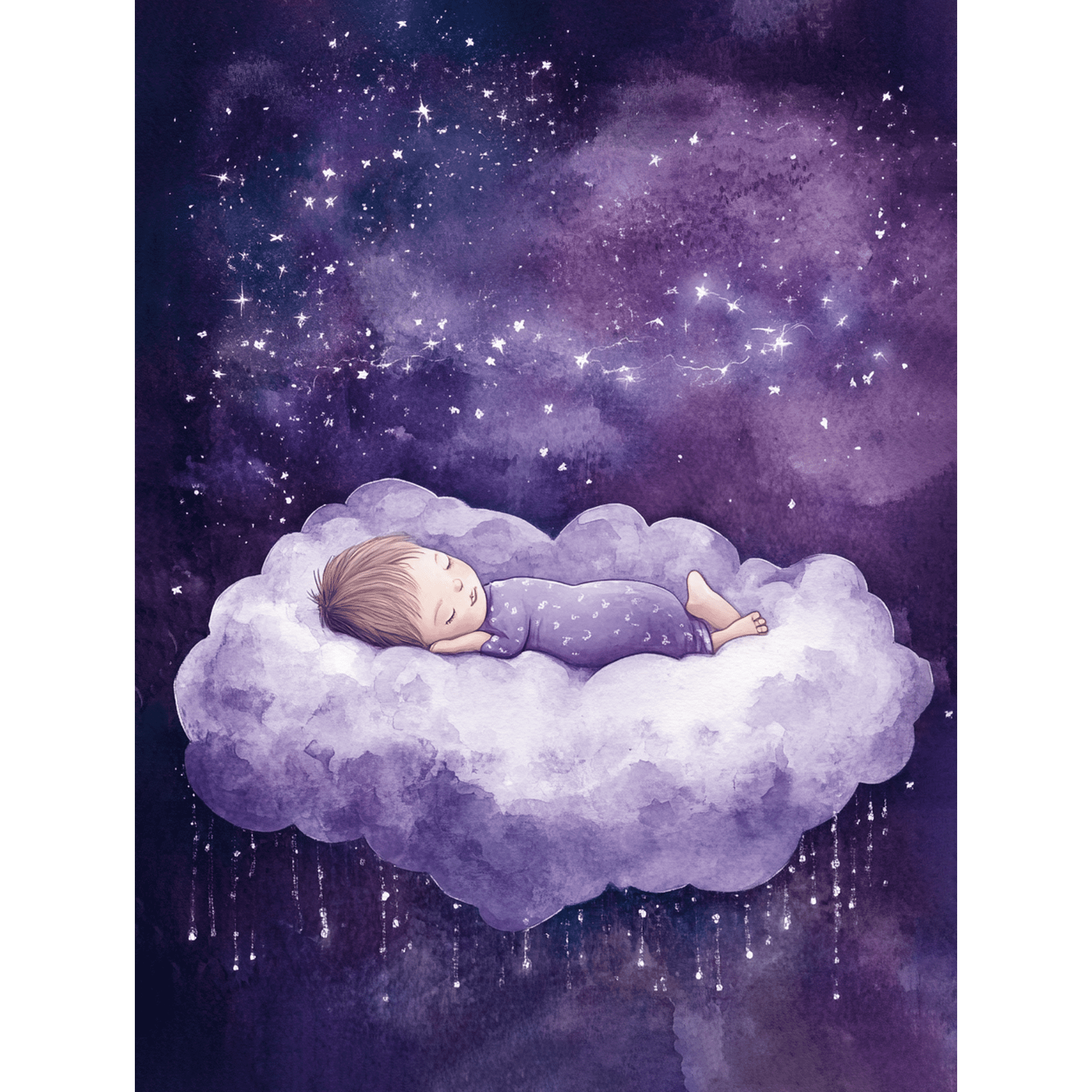Click here for Qisvanset Purple Baby Sleeping On Cloud Starry Nig... prices