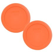 Pyrex 7200-PC Orange Round Plastic Replacement Lid Cover (2-Pack) for ...