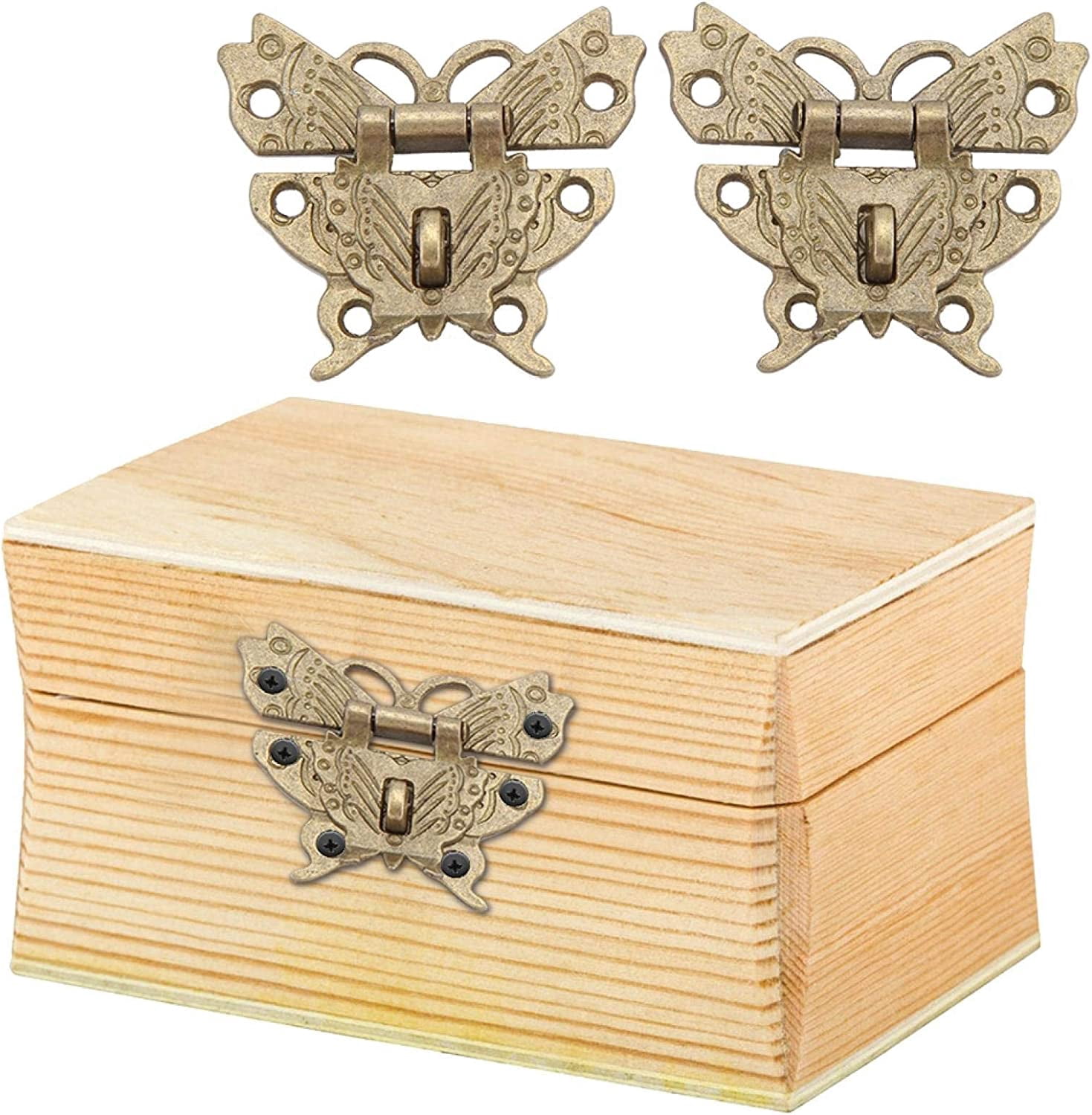 Decorative Latch Hasp Butterfly Latch Hasp Pad Lock for Wooden Jewelry ...